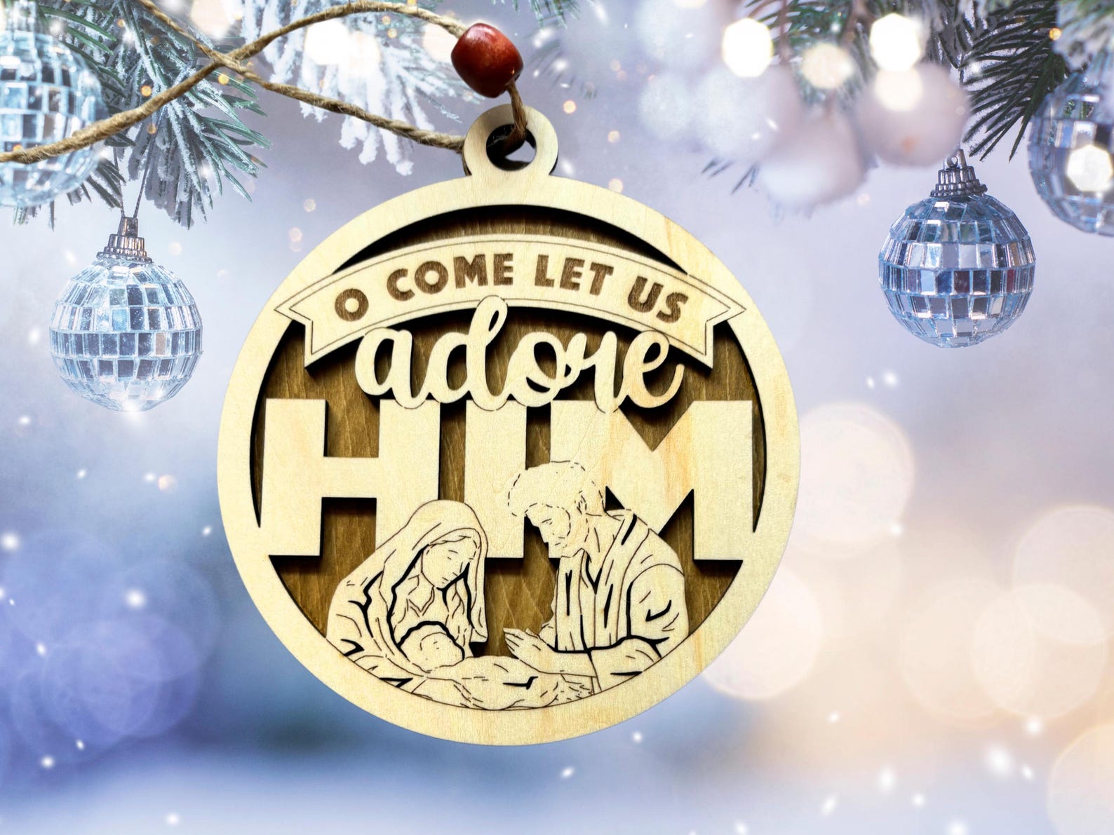 Laser Engraved Nativity Christmas Ornament, Faith Religious Gift - Etsy