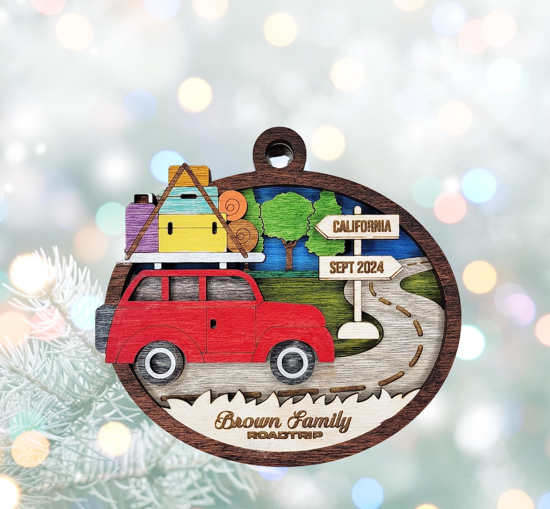 Vacation ORNAMENT, Road Trip Vacation Personalized Ornament, Traveler ...