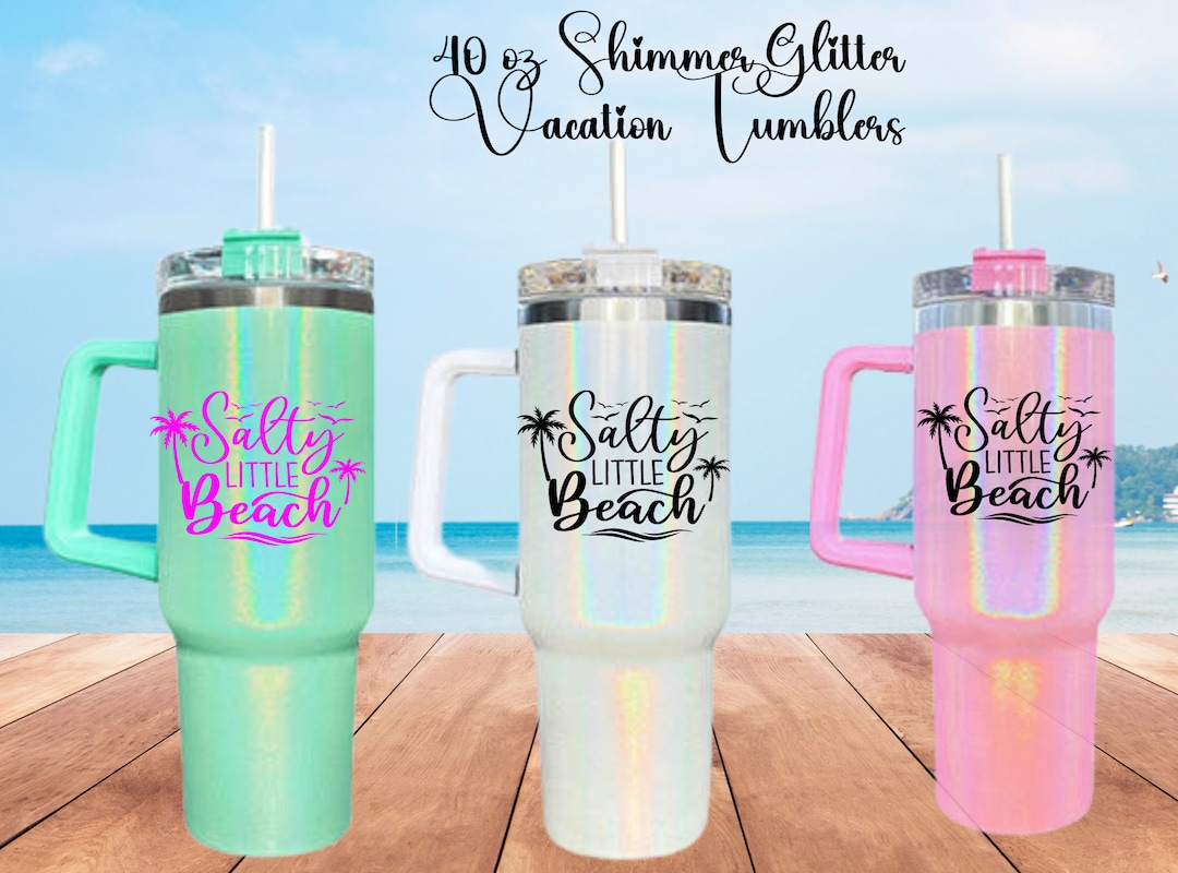 Girls Trip Tumblers, 40 Oz Cruise Tumbler With Handle, Glitter Tumblers ...