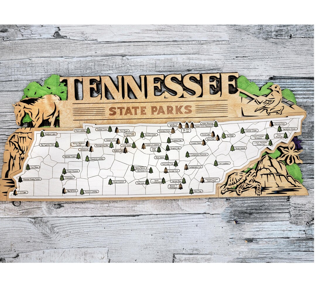TENNESSEE STATE PARKS Map, Tennesseehome Decor, Gift for Travelers ...