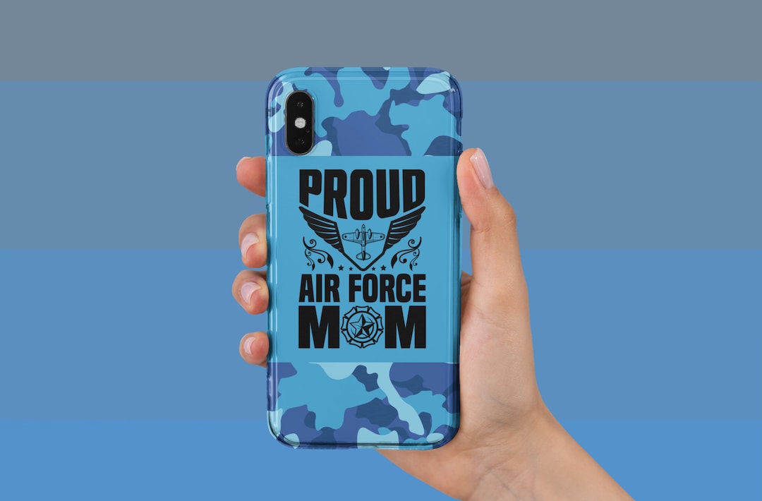 MILITARY PHONE CASE, Air Force Mom Phone Case, Blue Camouflage Phone ...