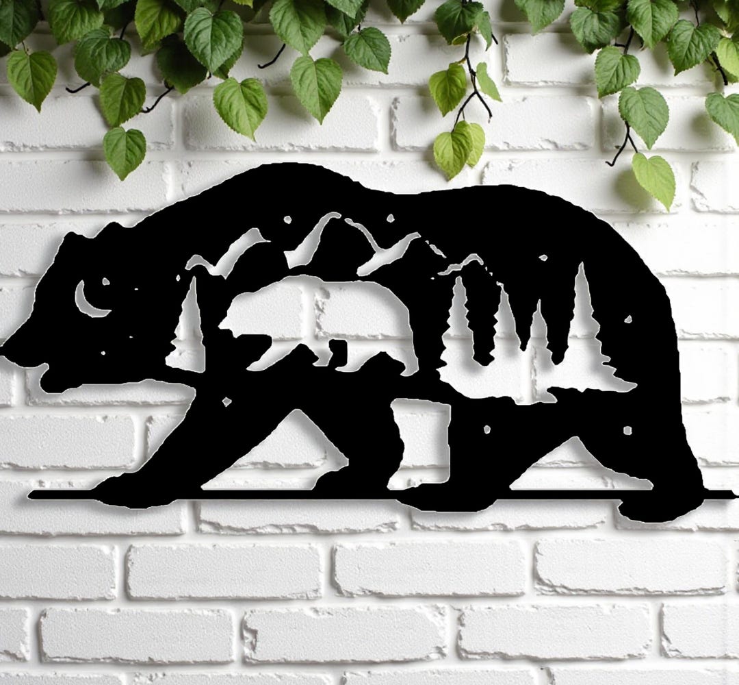 Rustic Bear Metal Wall Art: Wildlife Cabin Decor - Etsy