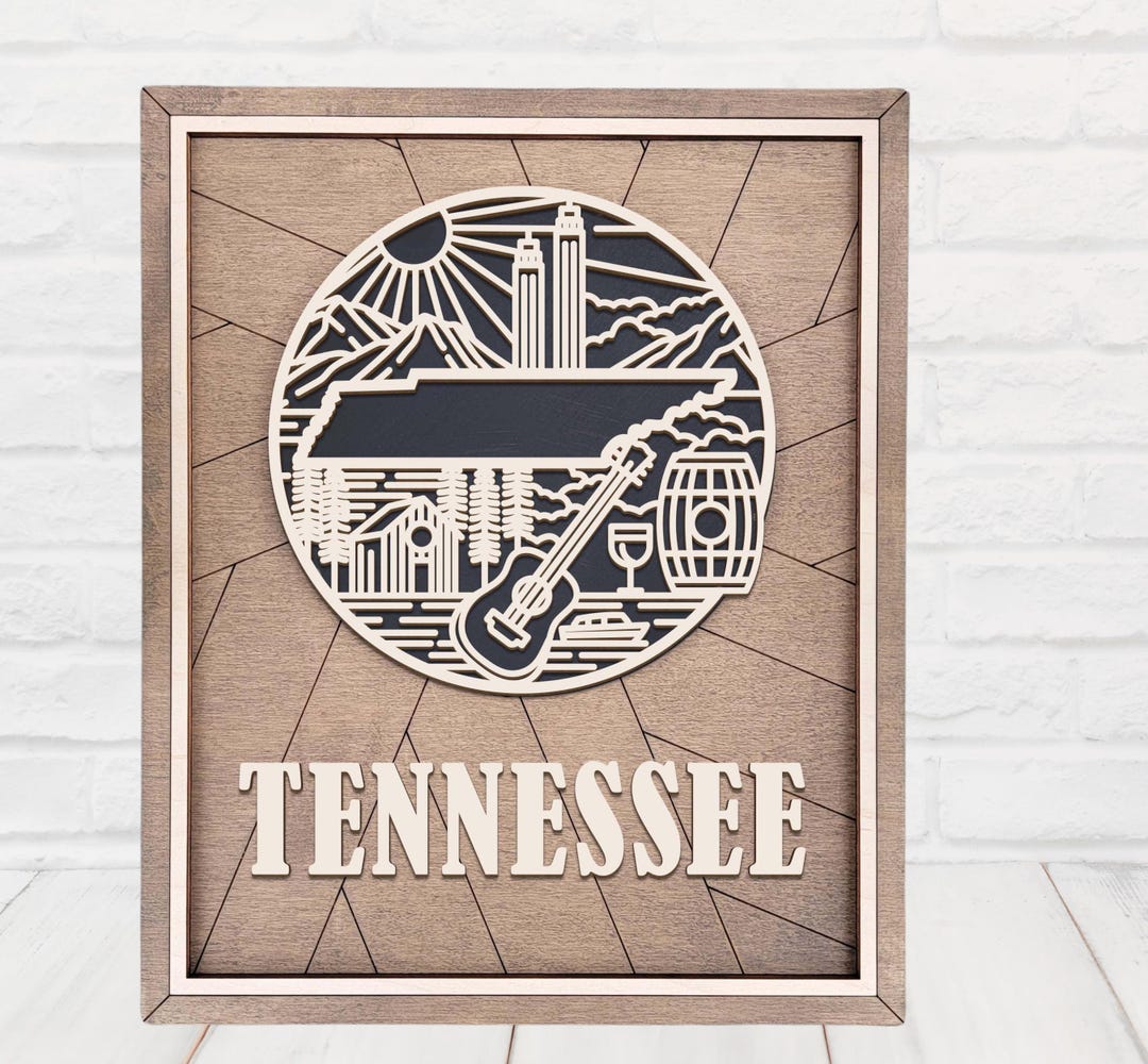 Tennessee Home Sign: Laser Cut Wood State Art - Etsy
