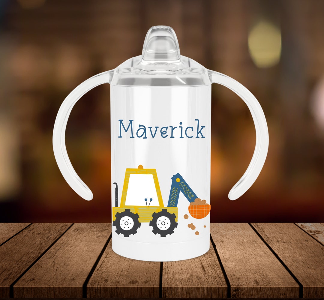 SIPPY CUP PERSONALIZED, Construction Trucks Sippy Cup Tumbler, Boys ...