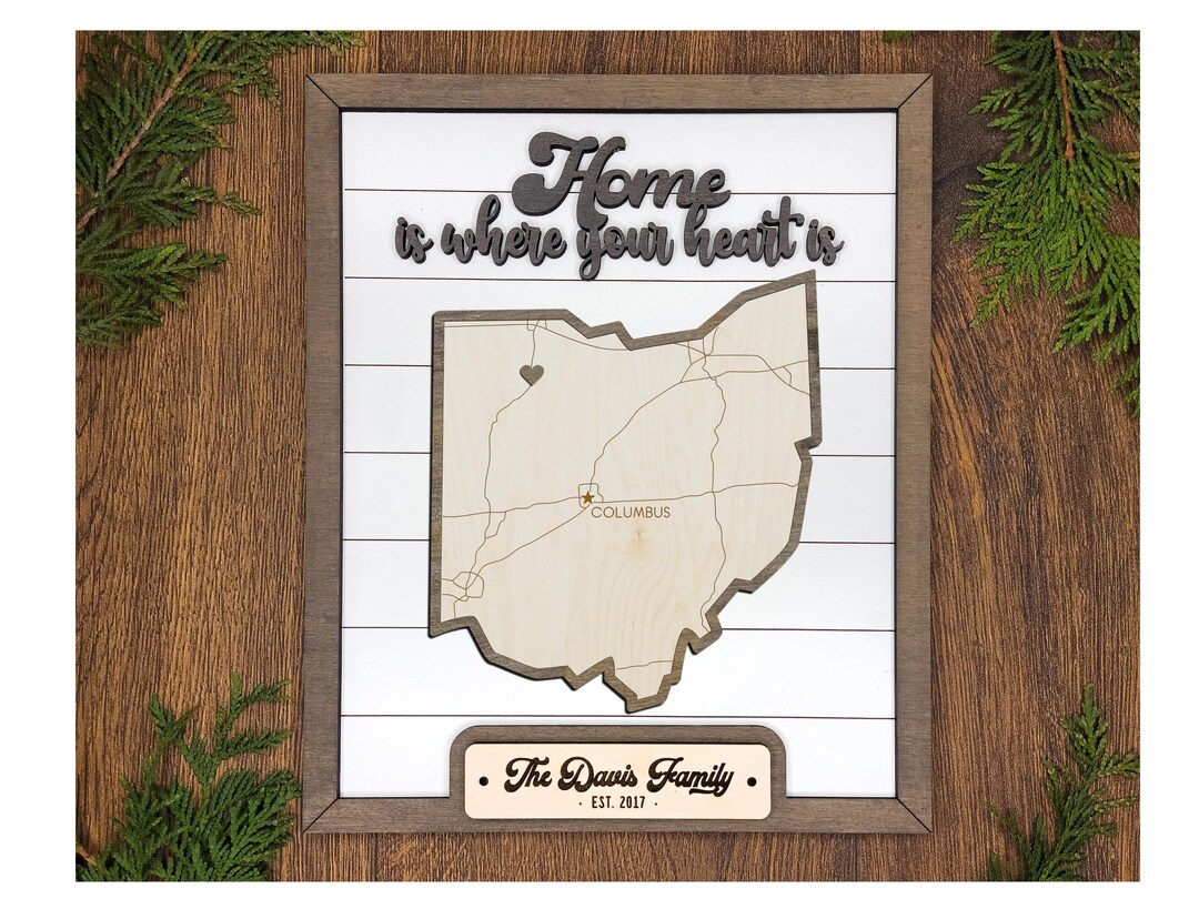 OHIO Picture Frame, OHIO Home Decor, Ohio Personalized Wall Sign ...