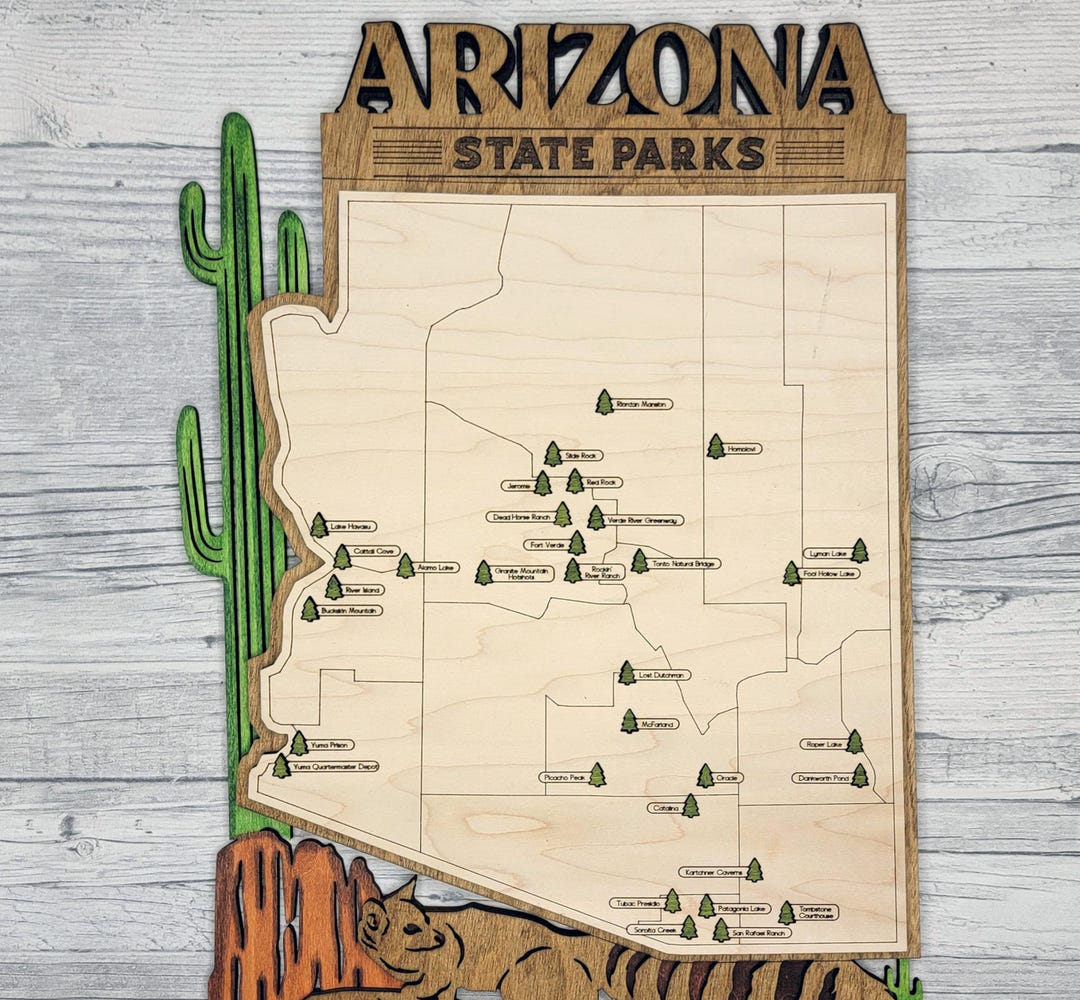 Arizona State Parks Map: Traveler Gift for Hikers - Etsy