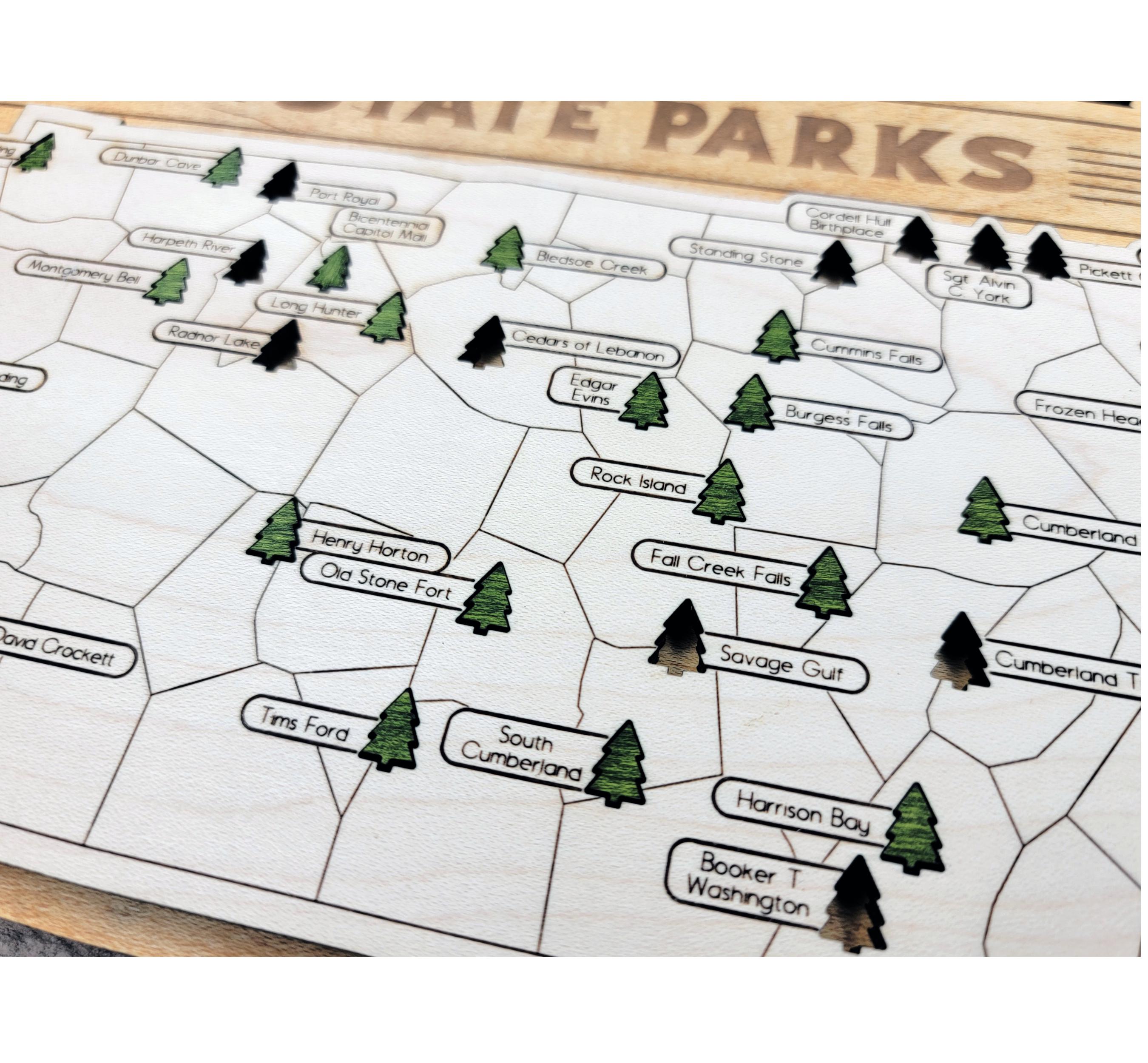 Personalized TENNESSEE State Parks Map for Families – Wood Travel ...