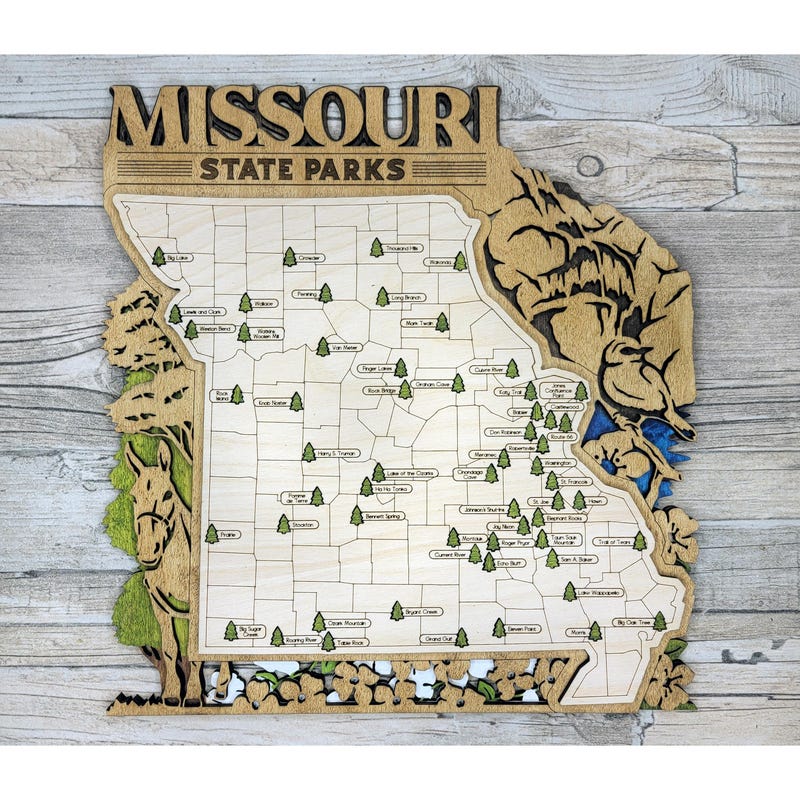 Wood Map of Missouri - Etsy
