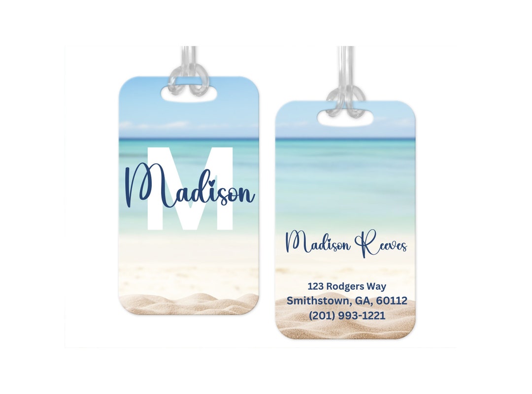 Personalized Luggage Tag, Monogram Vacation Tag, Travel Bag Tag ...
