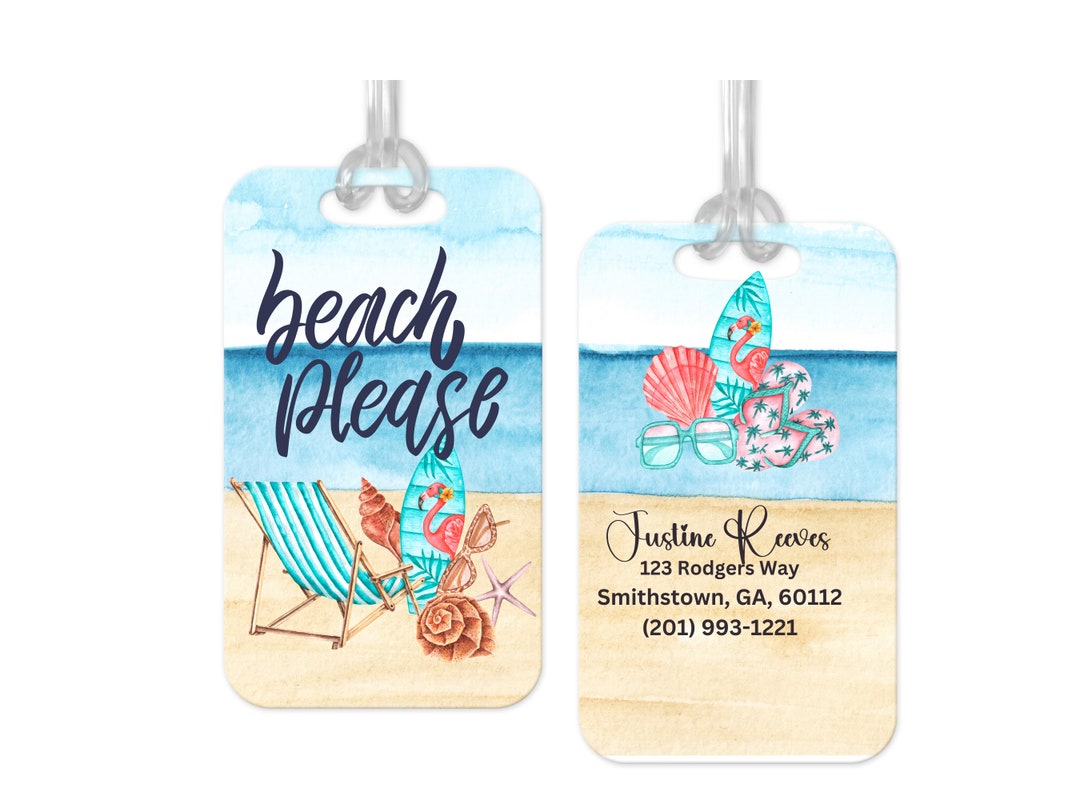 Personalized Luggage Tag, Personalized Vacation Tag, Travel Bag Tag ...