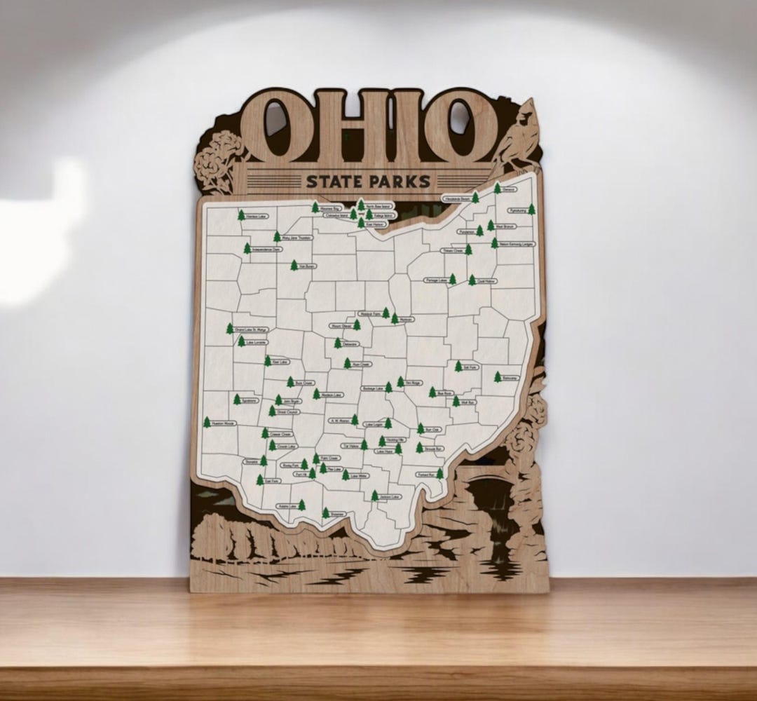 Ohio State Parks Map – Wooden Wall Art | Rustic Home Decor ...
