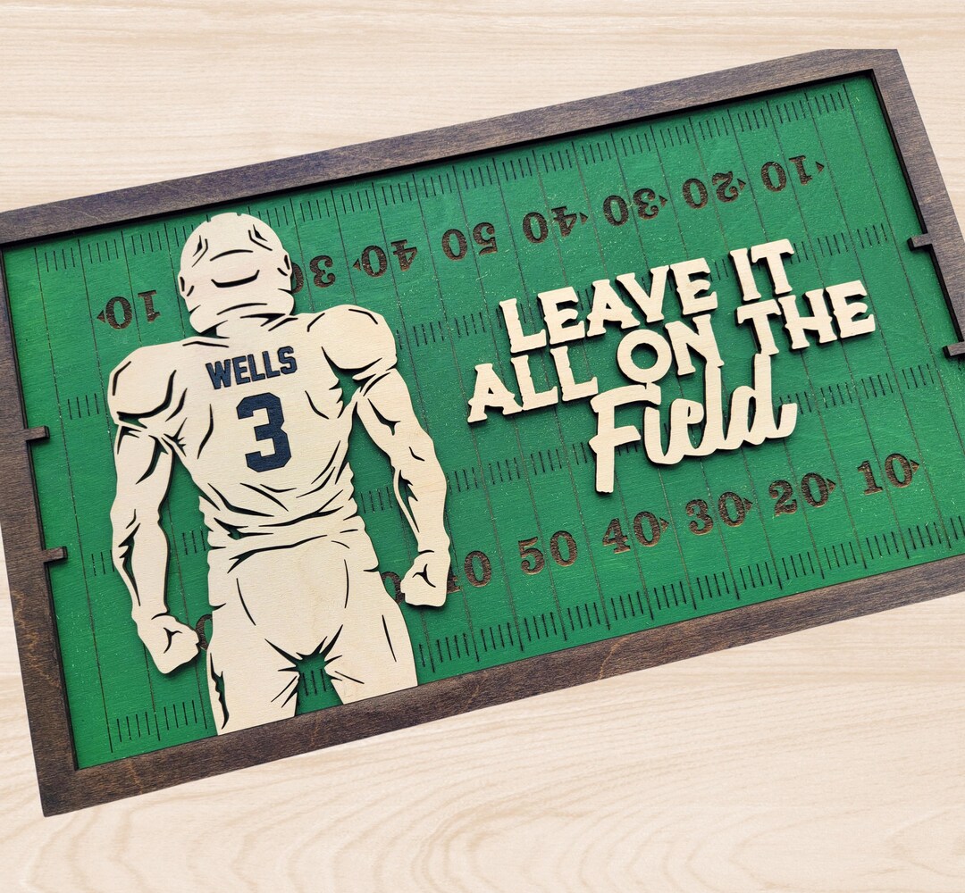 Personalized Football Stadium Sign: Engraved Wood Decor - Etsy