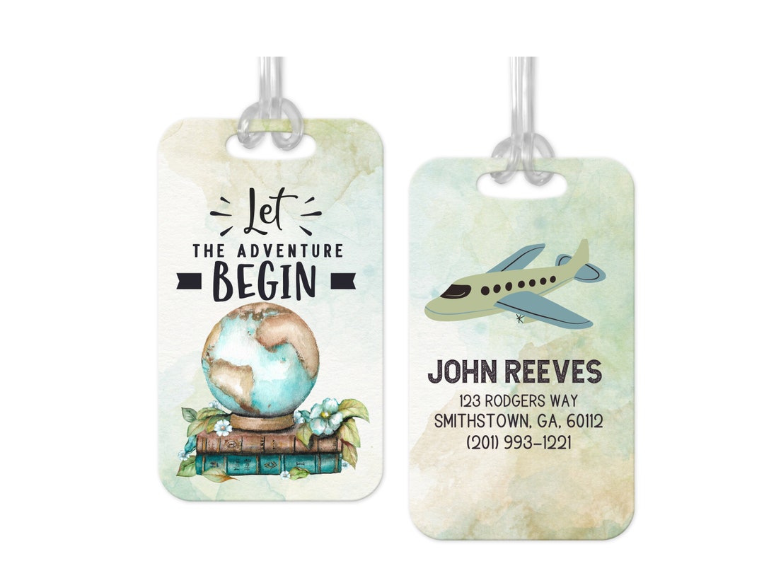 Personalized Adventure Luggage Tag, Durable Travel Tag - Etsy