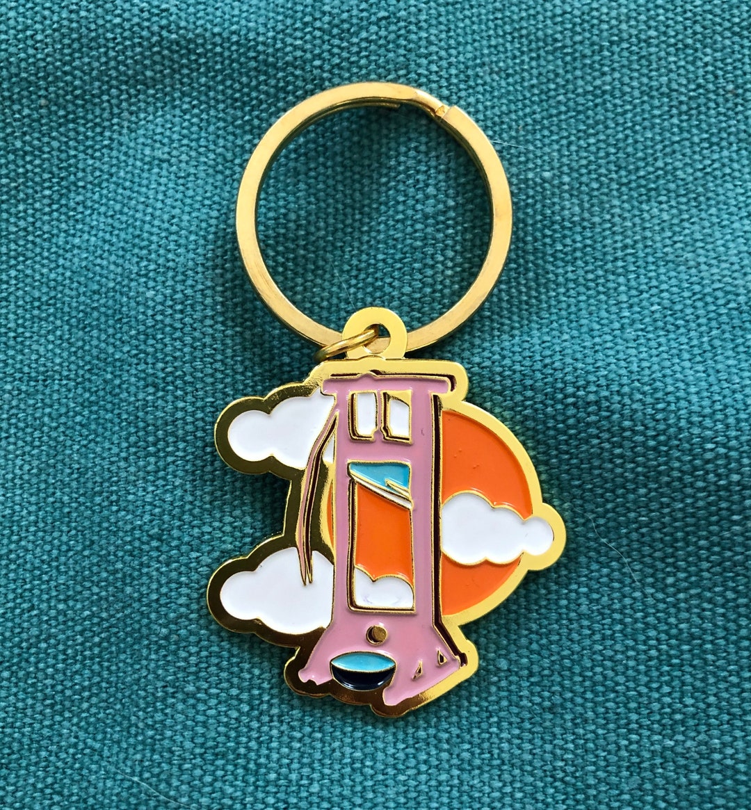 Guillotine Keychain Gold Enamel Keychain - Etsy