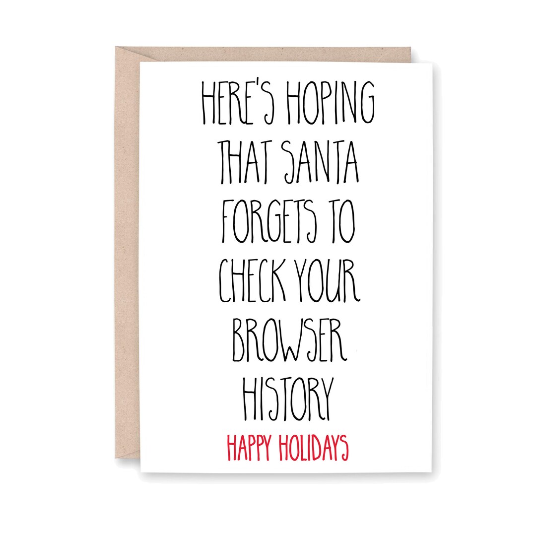 Funny Christmas Card, Funny Santa Browser History Holiday Card, Naughty ...