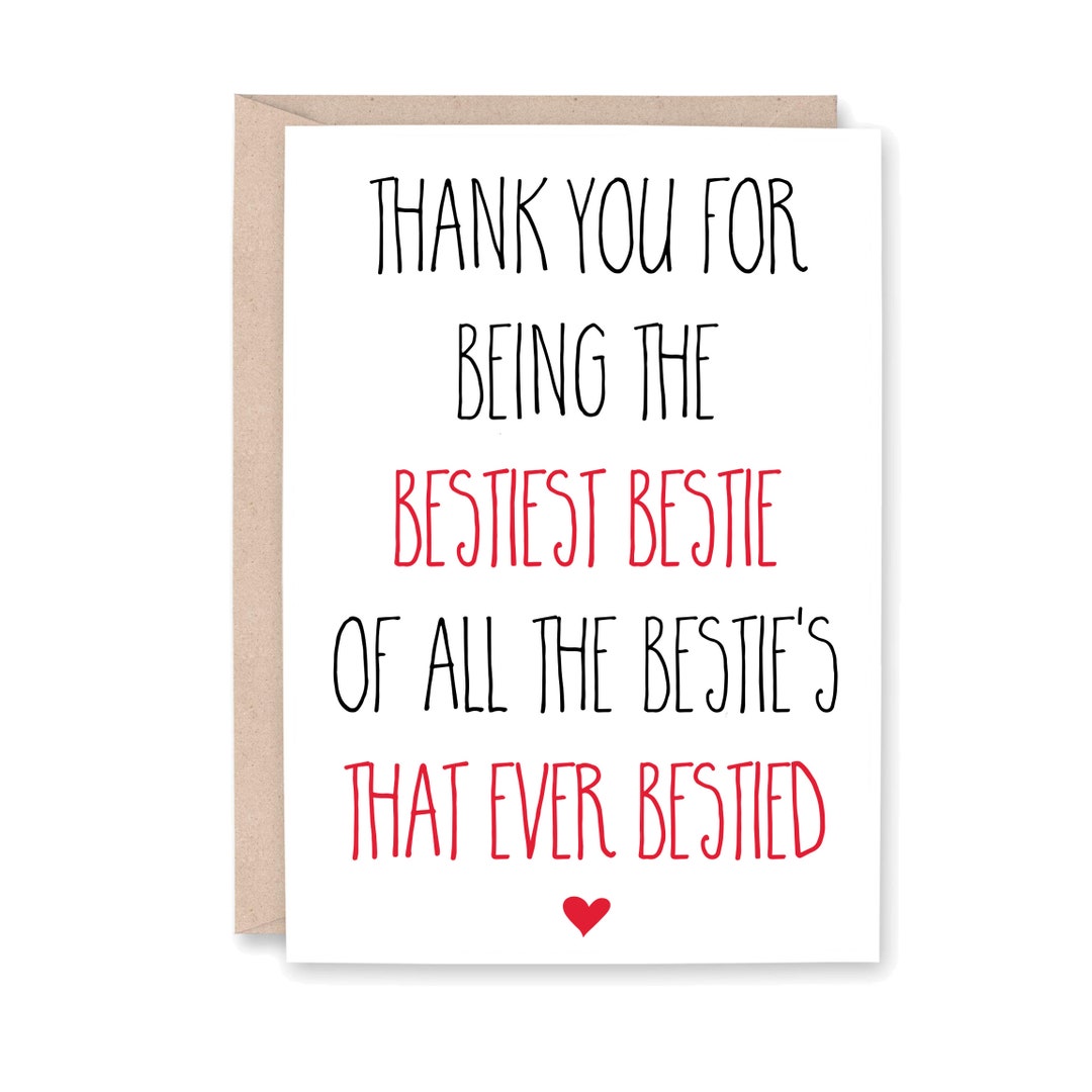 Funny Bestie Card, Funny Bestie Birthday Day Card, BFF Funny Card, Best ...