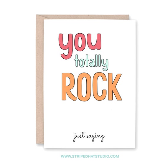 You Rock Card Coworker Card Volunteer Appreciation Card | Etsy