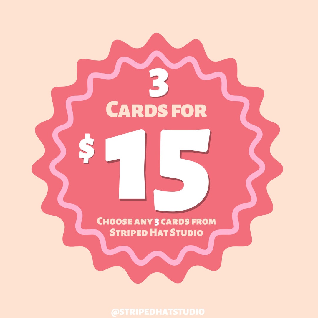 Bundle Pack Greeting Cards 3 Cards For Mix and Match Cards - Etsy