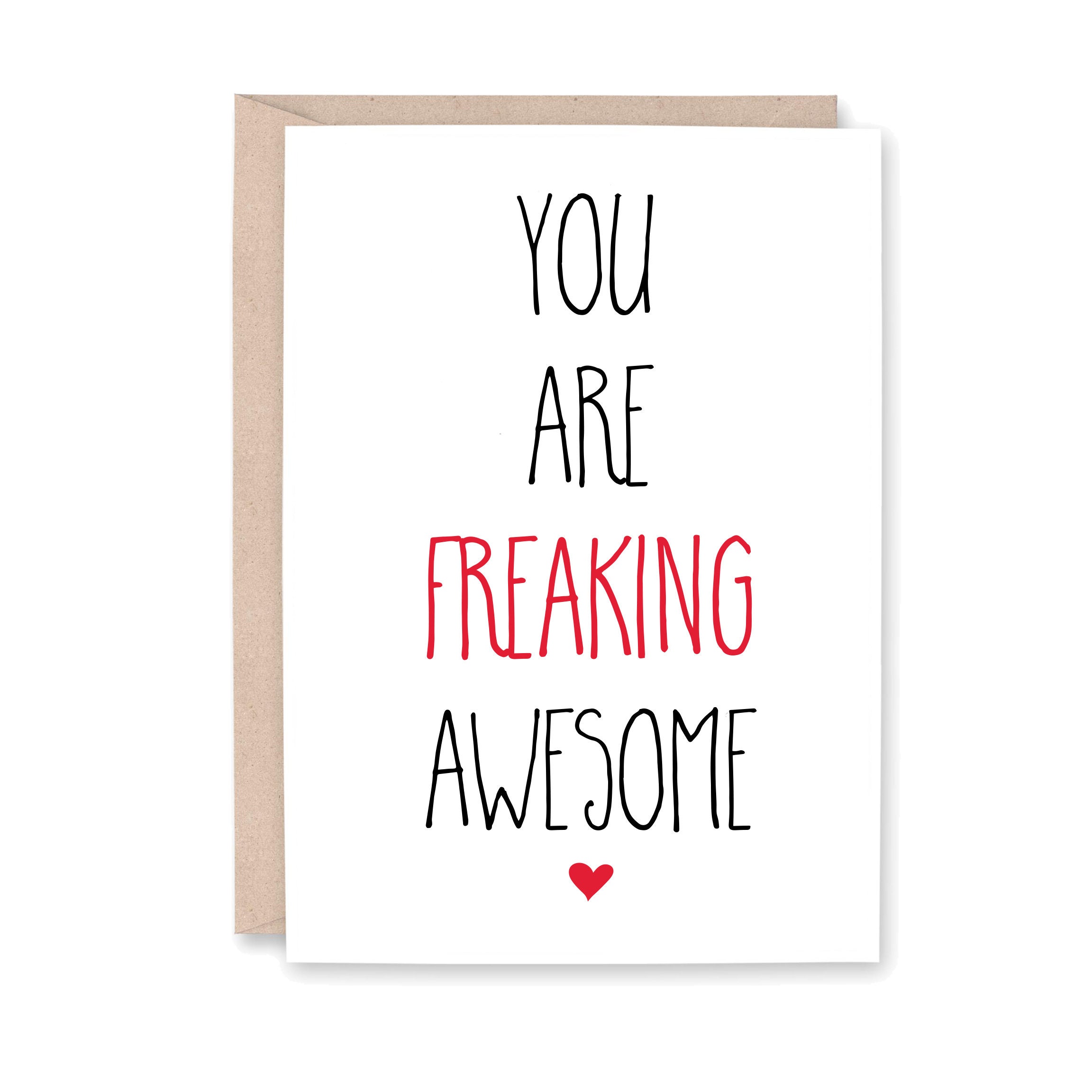 Funny Thank You Card, You Are Freaking Awesome, Best Friend Card ...