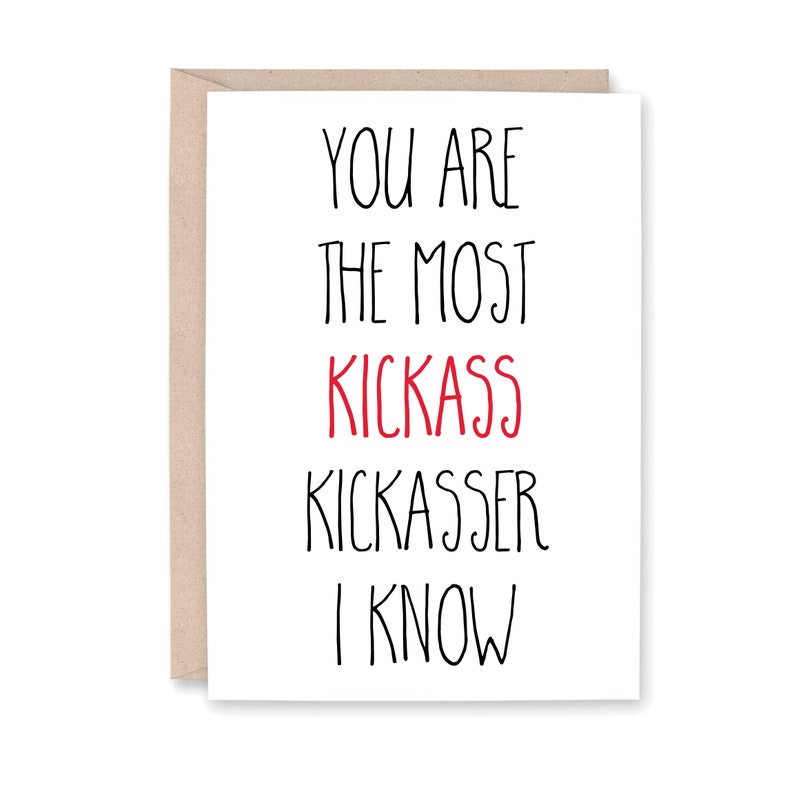 Kick Ass Card, Funny Encouragement Card, Encouraging Cancer Card, Funny ...