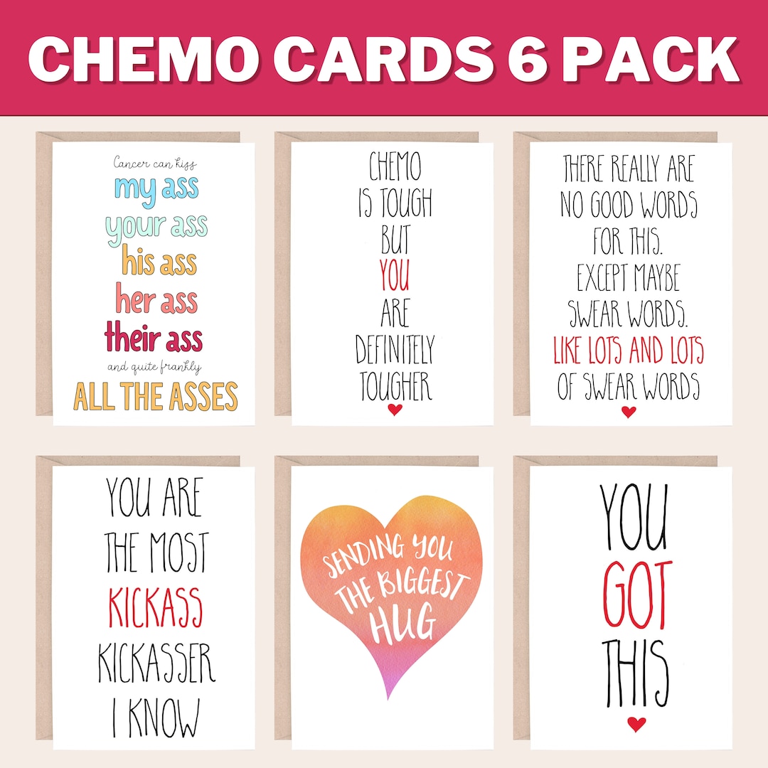 Funny Cancer Card 6 Pack, Funny Chemo Card Pack, Cards for Chemo ...