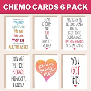 Funny Cancer Card 6 Pack, Funny Chemo Card Pack, Cards for Chemo ...
