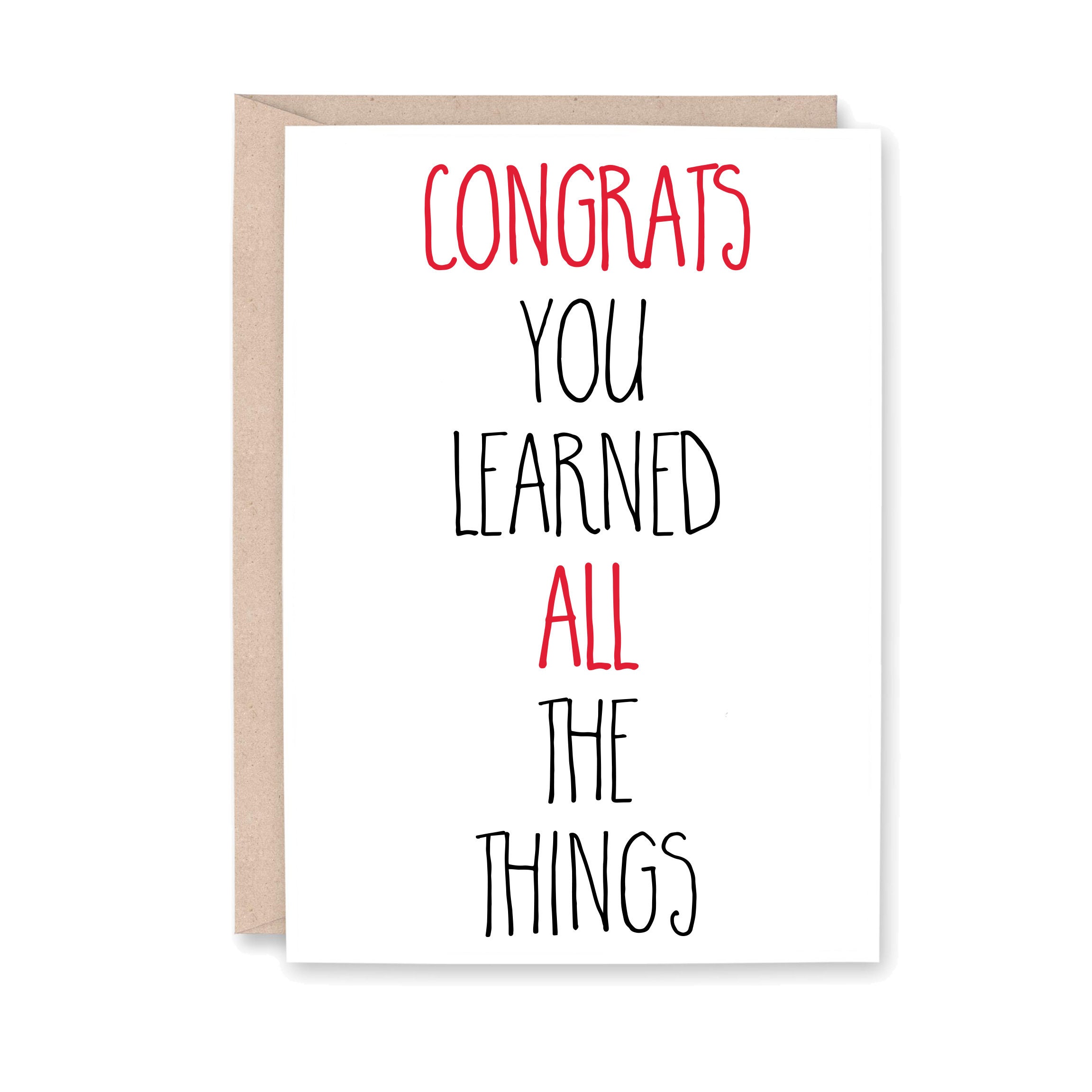 Funny Graduation Card, Funny Graduate Card, Graduation Card, Card for ...