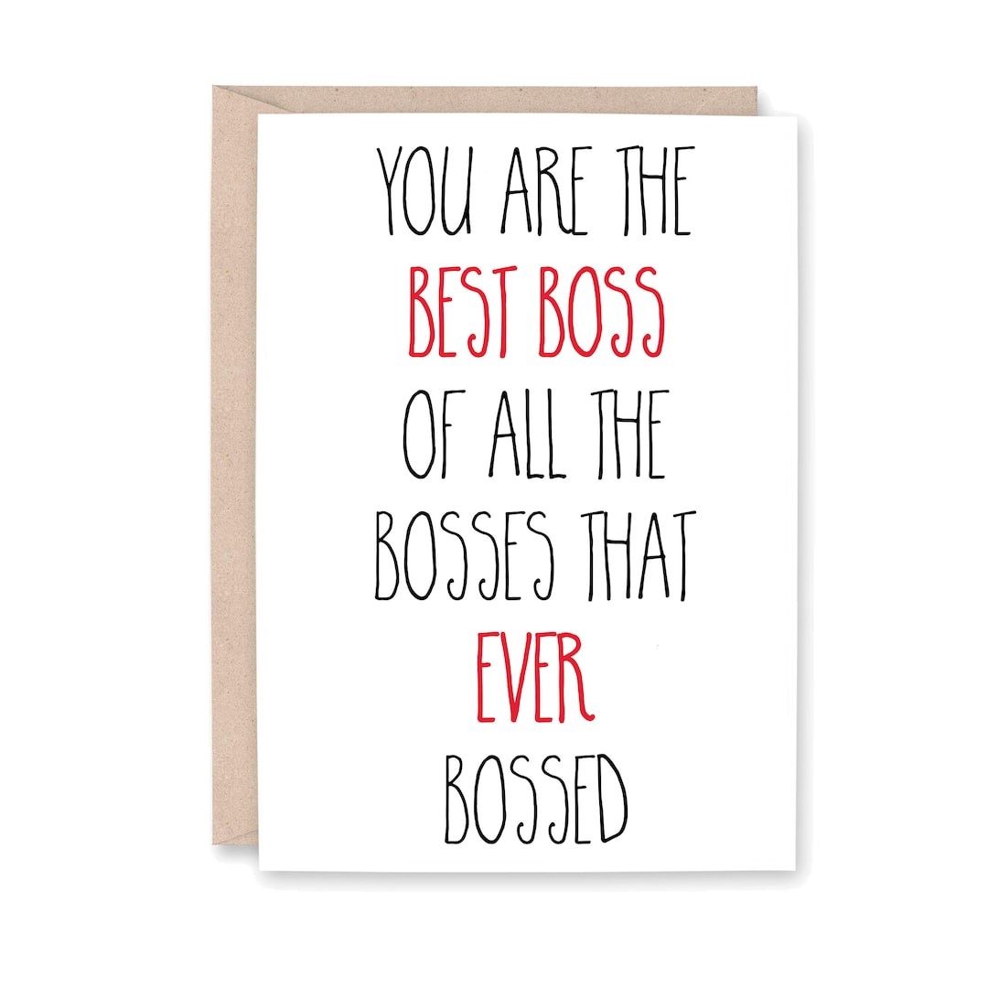 Bosses Day Card, Bos Birthday Card, Funny Boss Card, Job Thank You Card ...