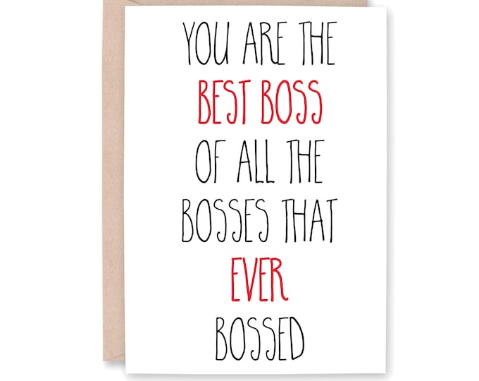 Bosses Day Card, Boss Birthday Card, Funny Boss Card, Job Thank You ...