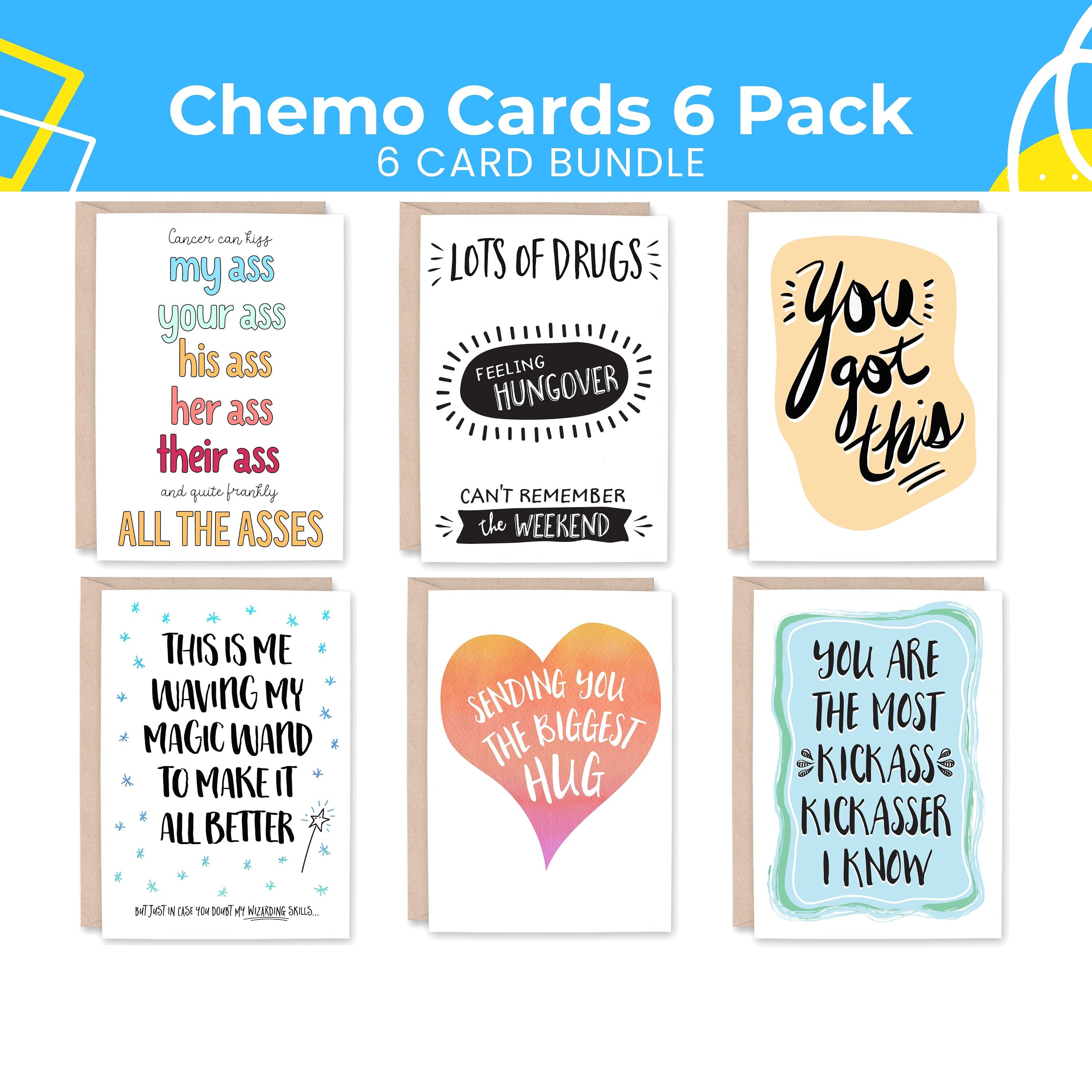 Funny Cancer Card 6 Pack Funny Chemo Card Pack Cards for - Etsy