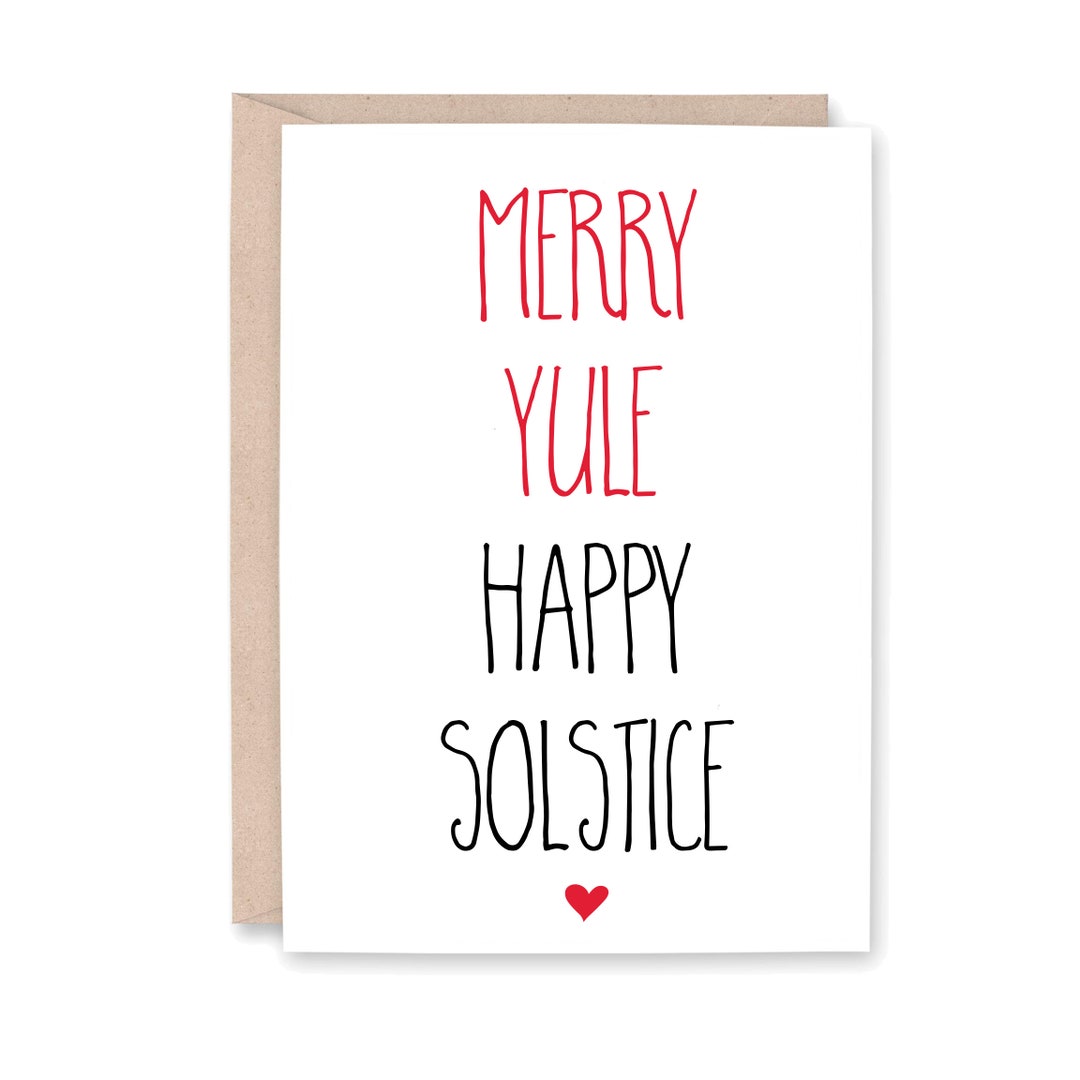 Merry Yule Happy Solstice Card, Winter Solstice Card, Yule Card ...