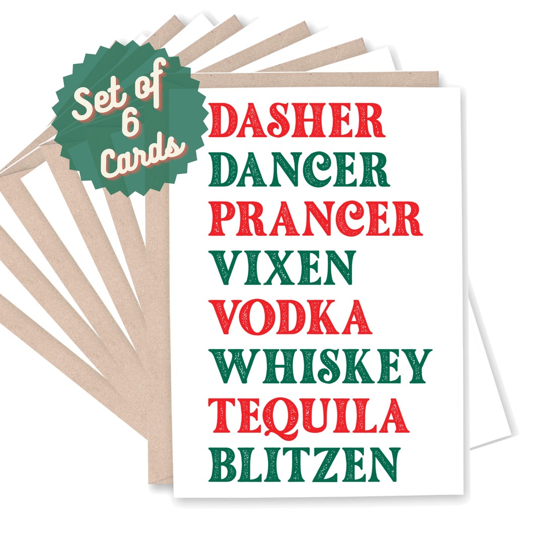 Funny Reindeer Christmas Card, Whiskey Christmas Card, Vodka Christmas ...