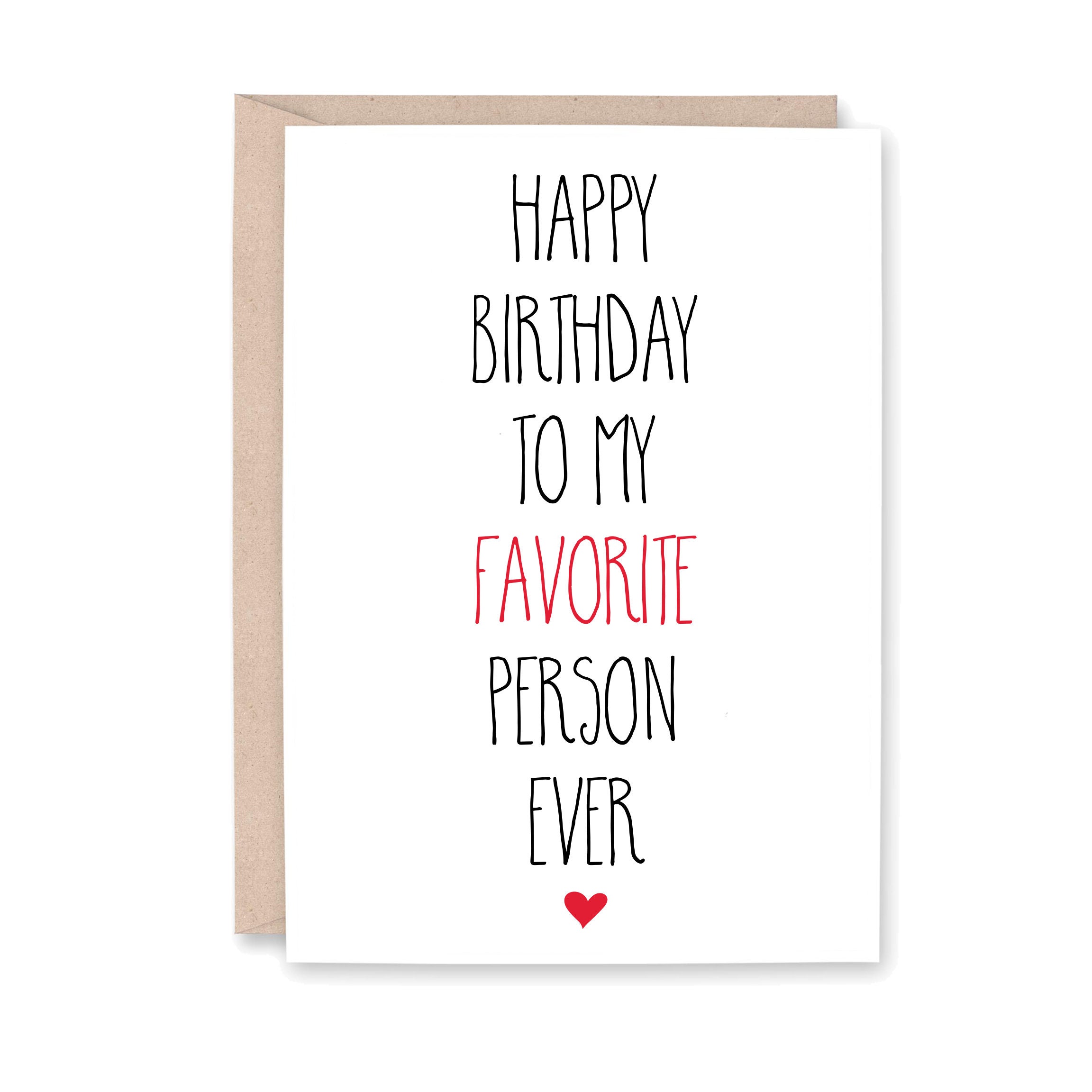 Happy Birthday to My Favorite Person Ever, Birthday Card for Husband ...
