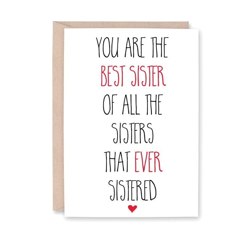 Funny Sister Card - Etsy