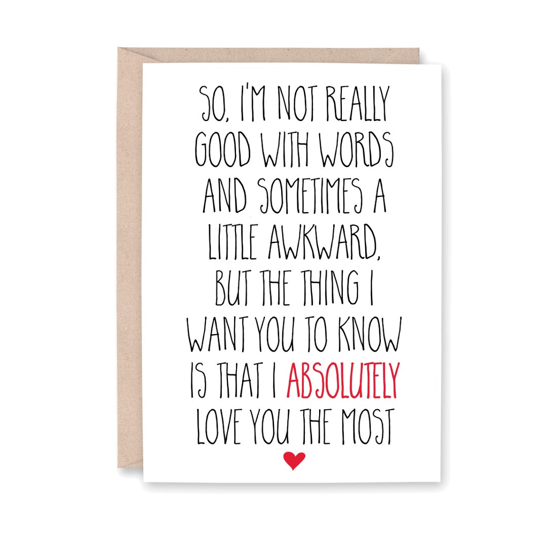 Awkward Love Card, Card for Husband Wife, Card for Boyfriend Girlfriend ...