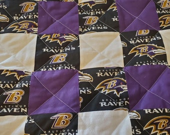 King Size Quilt, King Size Ravens Quilt, Purple and Black Quilt 97" X ...