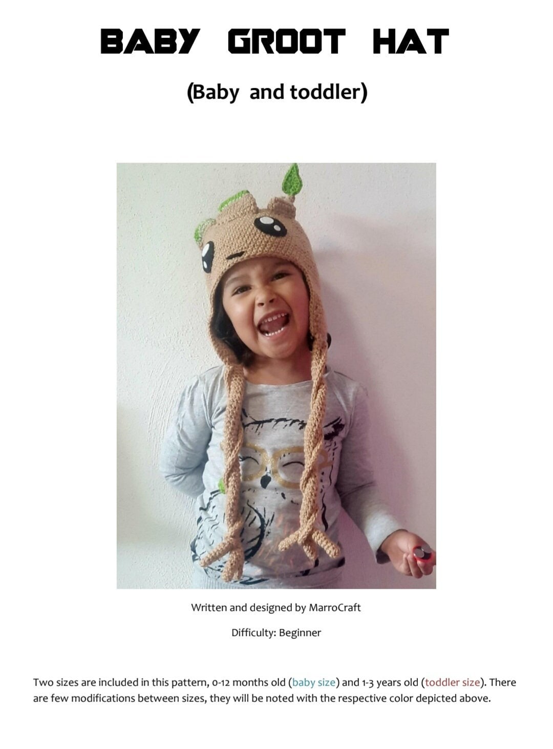 Baby Groot Hat Crochet Pattern all Sizes - Etsy