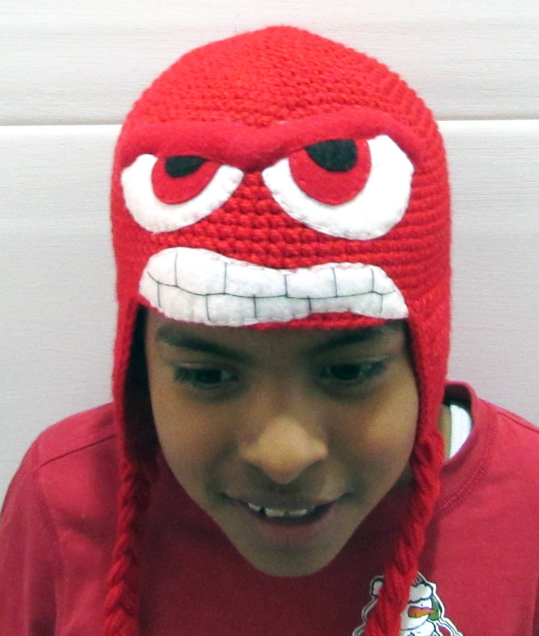 Super Cool Inside Out ANGER Inspired Knitted Hat All Sizes - Etsy