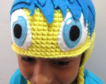 Super Cool Inside Out SADNESS Inspired Knitted Hat All Sizes | Etsy