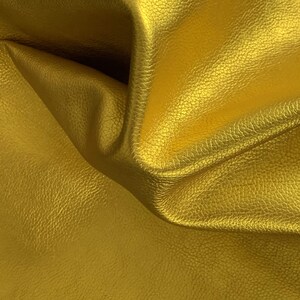 Yellow Gold Leather, Thin Goatskin Hide, Metallic Finish, Bookbinding ...
