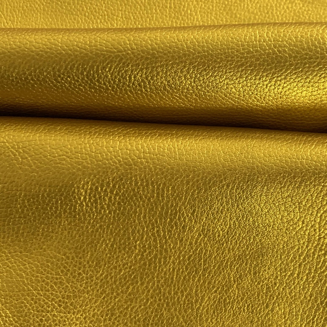 Yellow Gold Leather, Thin Goatskin Hide, Metallic Finish, Bookbinding ...