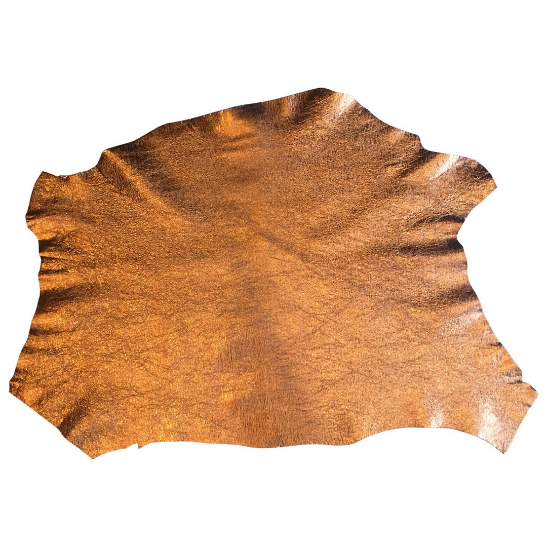 Copper Color Leather Hide, Metallic Finished Skins, Soft Genuine ...