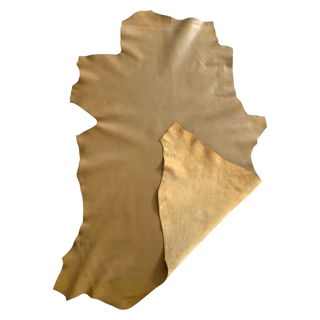 Dark Beige Goatskin Leather Hides, Durable, Medium Weight, Crafting ...