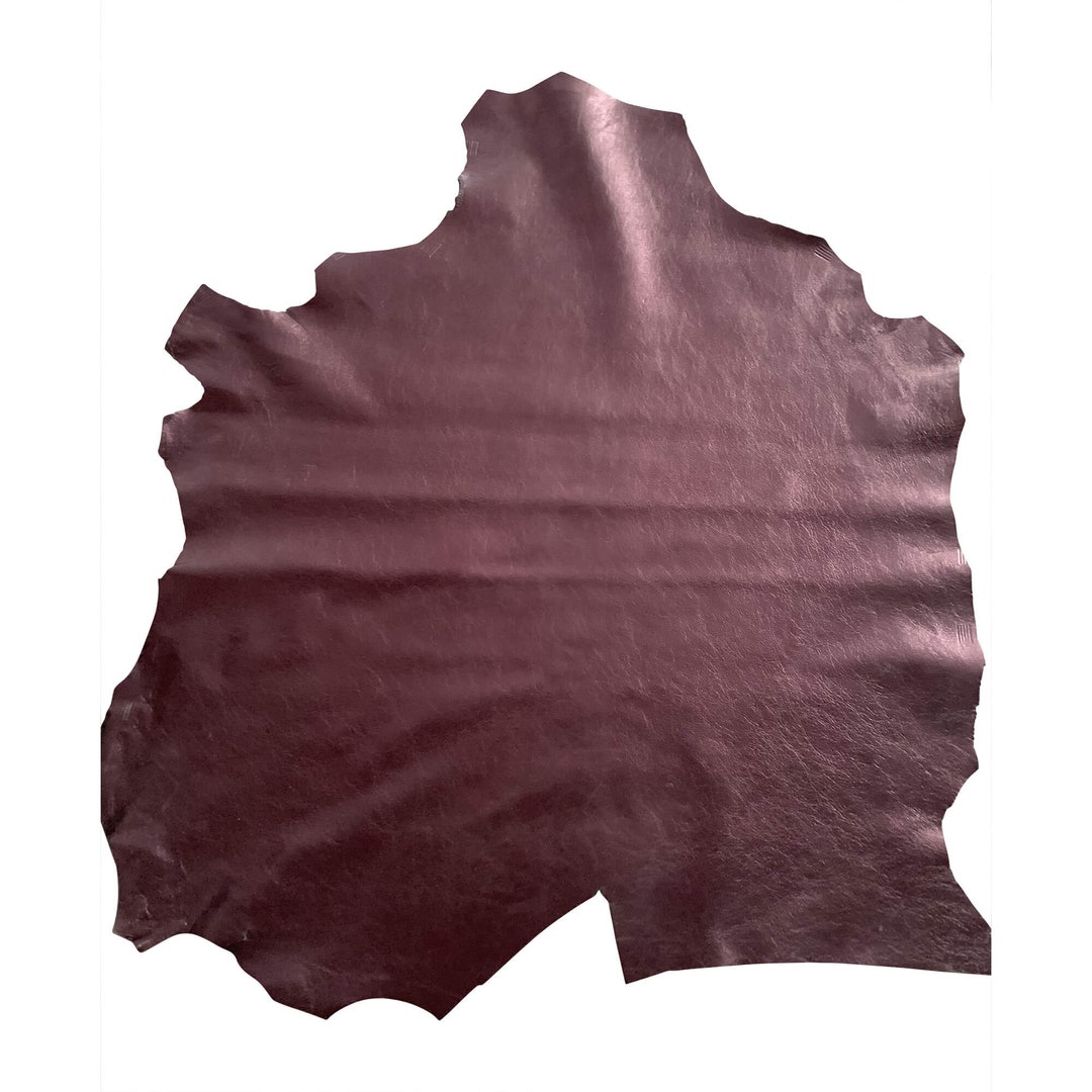 Purple Genuine Leather, Thin Goatskin Hide, Metallic Finish ...