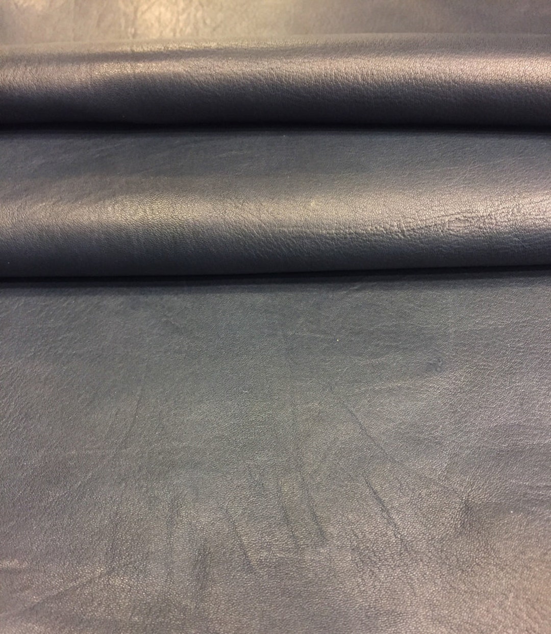 Dark Blue Genuine Leather Hides Real Lambskin Upholstery - Etsy