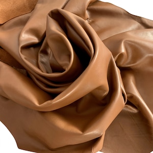 SALE Cognac Leather, Real Lambskin Hides, Smooth Finish, Soft Sheepskin ...