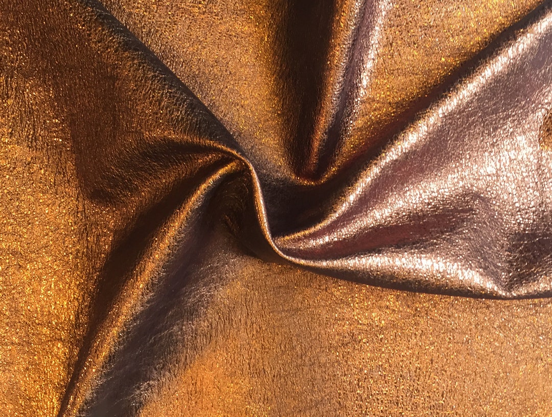 Copper Color Leather Hide, Metallic Finished Skins, Soft Genuine ...