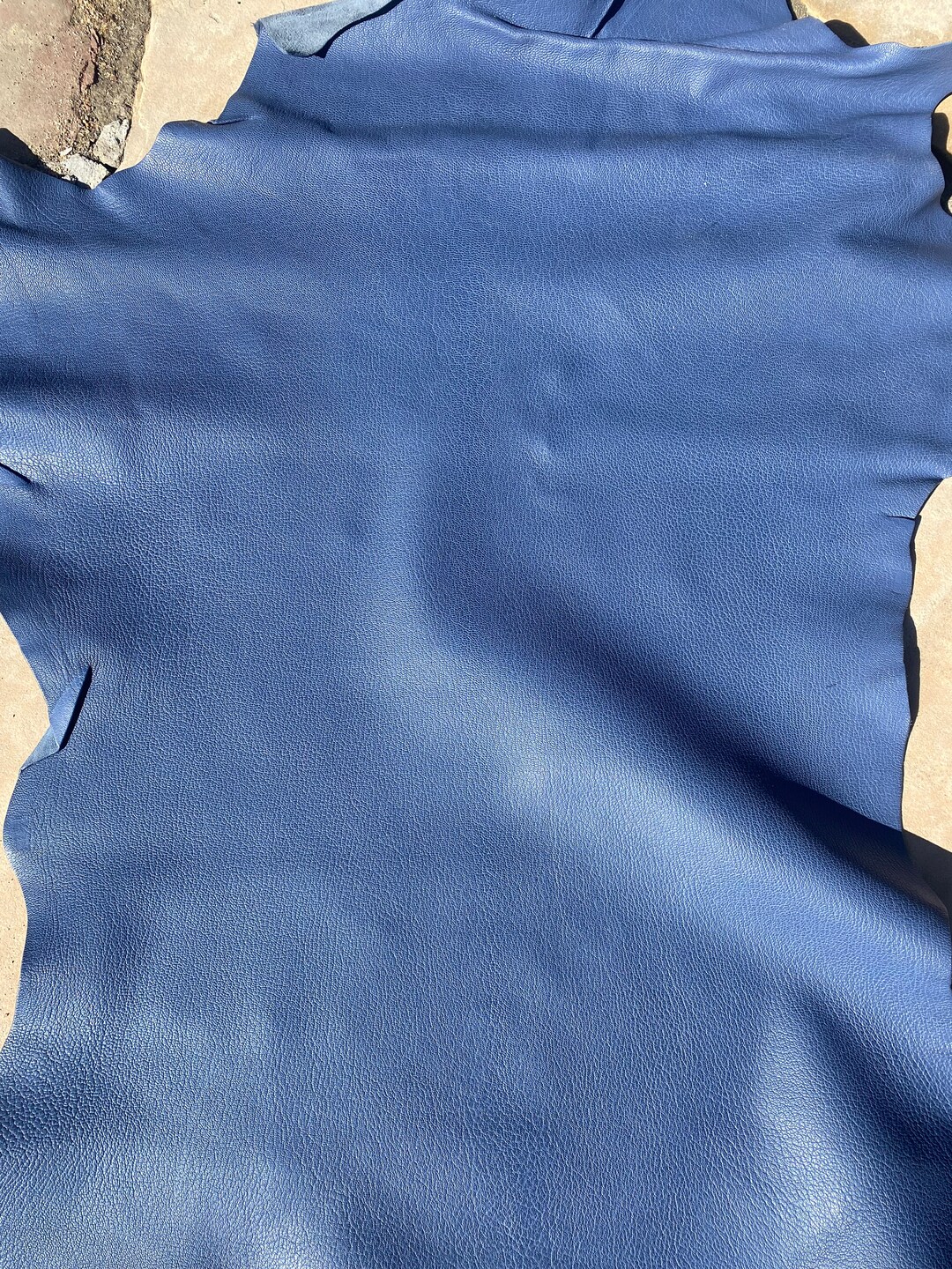 Navy Blue Leather Hide, Real Goatskin, Craft DIY Supply, Upholstery ...