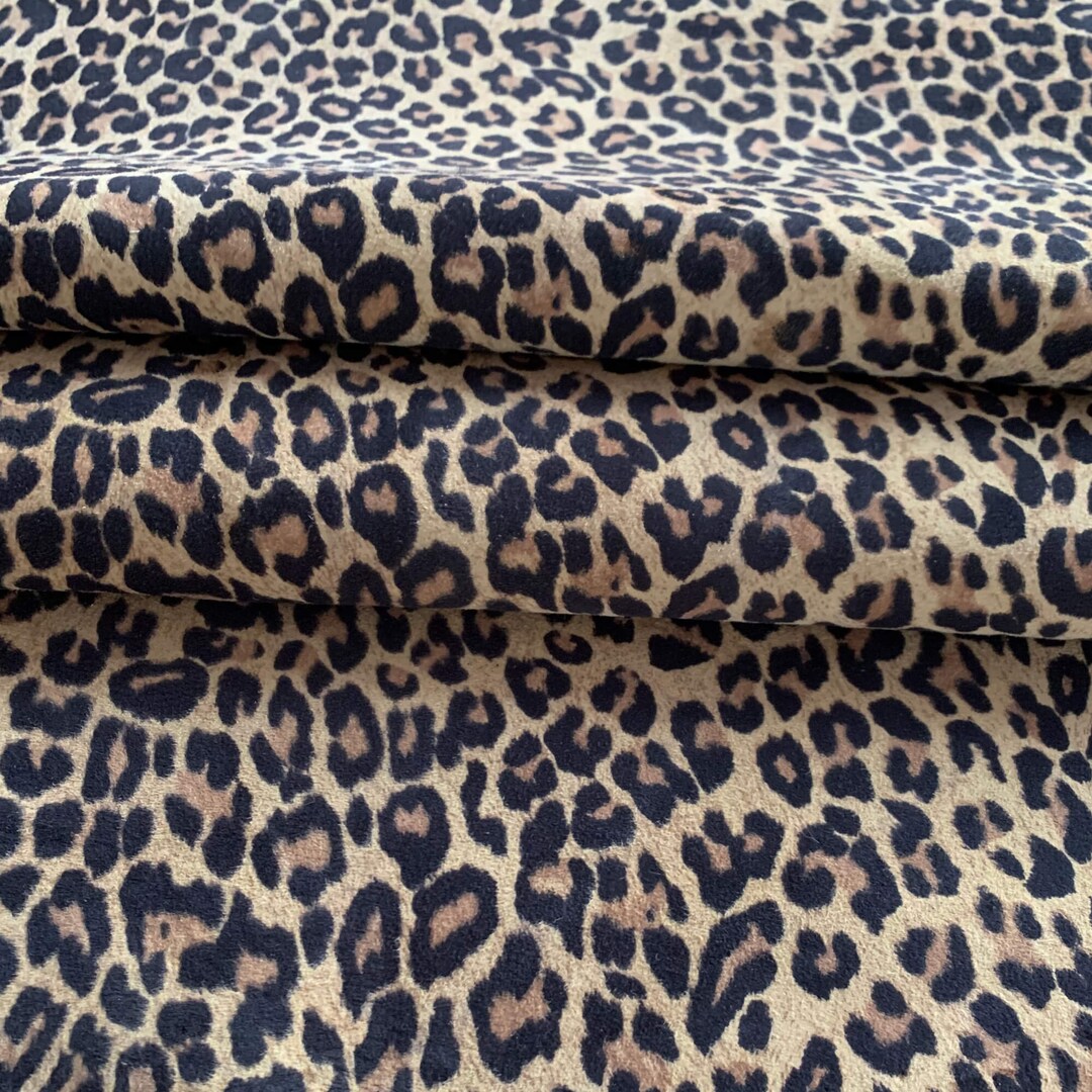 SALE Leopard Print Genuine Leather, Soft Suede Hides, Craft DIY Project ...