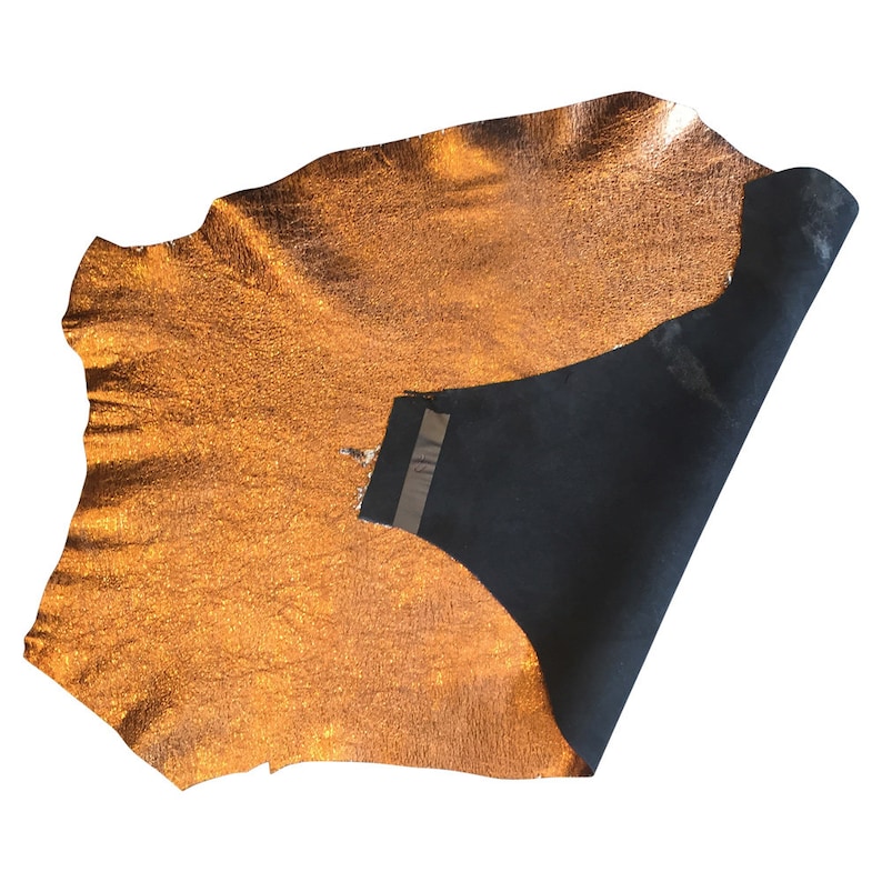 Copper Color Leather Hide, Metallic Finished Skins, Soft Genuine ...